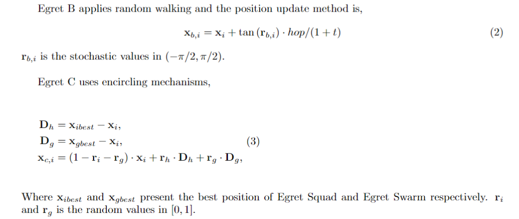 Egret Swarm Optimization Algorithm Esoa